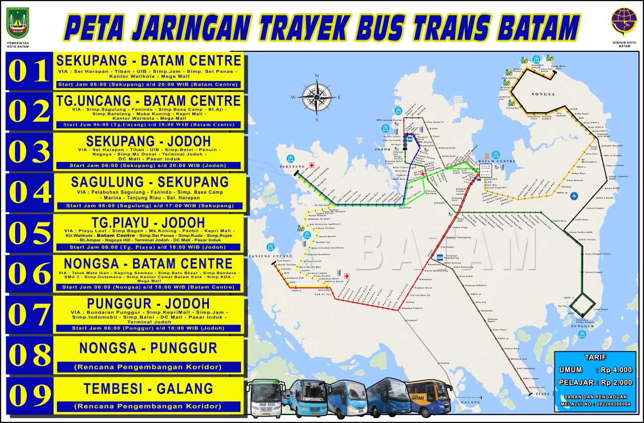 Perubahan Rute Bis Transbatam Koridor 4 – Dishub Batam